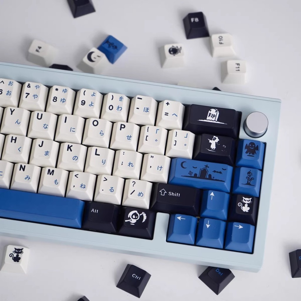 129 Phím PBT Keycaps Nhật Bản Hồ Sơ Anh Đào Màu Xanh Trắng Keycap Bộ ...