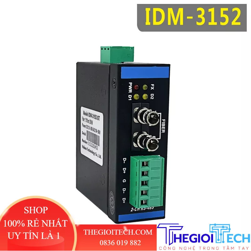 Bộ thu phát quang 2 chiều 485 công nghiệp Bộ chuyển đổi cáp quang RS485 sang cáp quang 12V24V ...