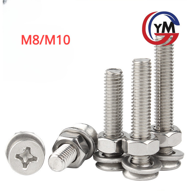 [Ymh1] （4 TỔ HỢP）Đai Ốc Đầu Dẹt Bằng Inox 304 M8/M10 Tiện Dụng,Bộ Bu Lông Kèm Đai Ốc/Bu lông đầu ...