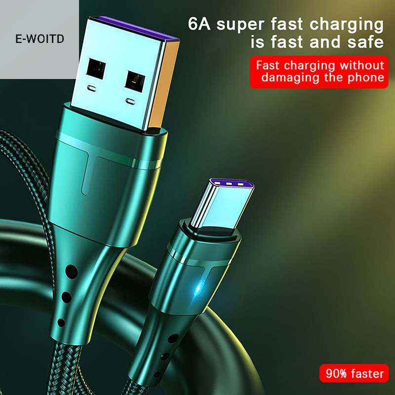 Cáp sạc nhanh E-WOITD 0.3 / 1 / 2M 120W 6A Type C cho điện thoại di động Cáp USB C Loại C Dây ...