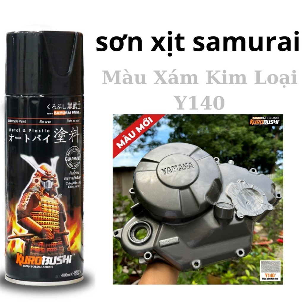 sơn xịt màu xám kim loại Y140 samurai 400ml | Shopee Việt Nam