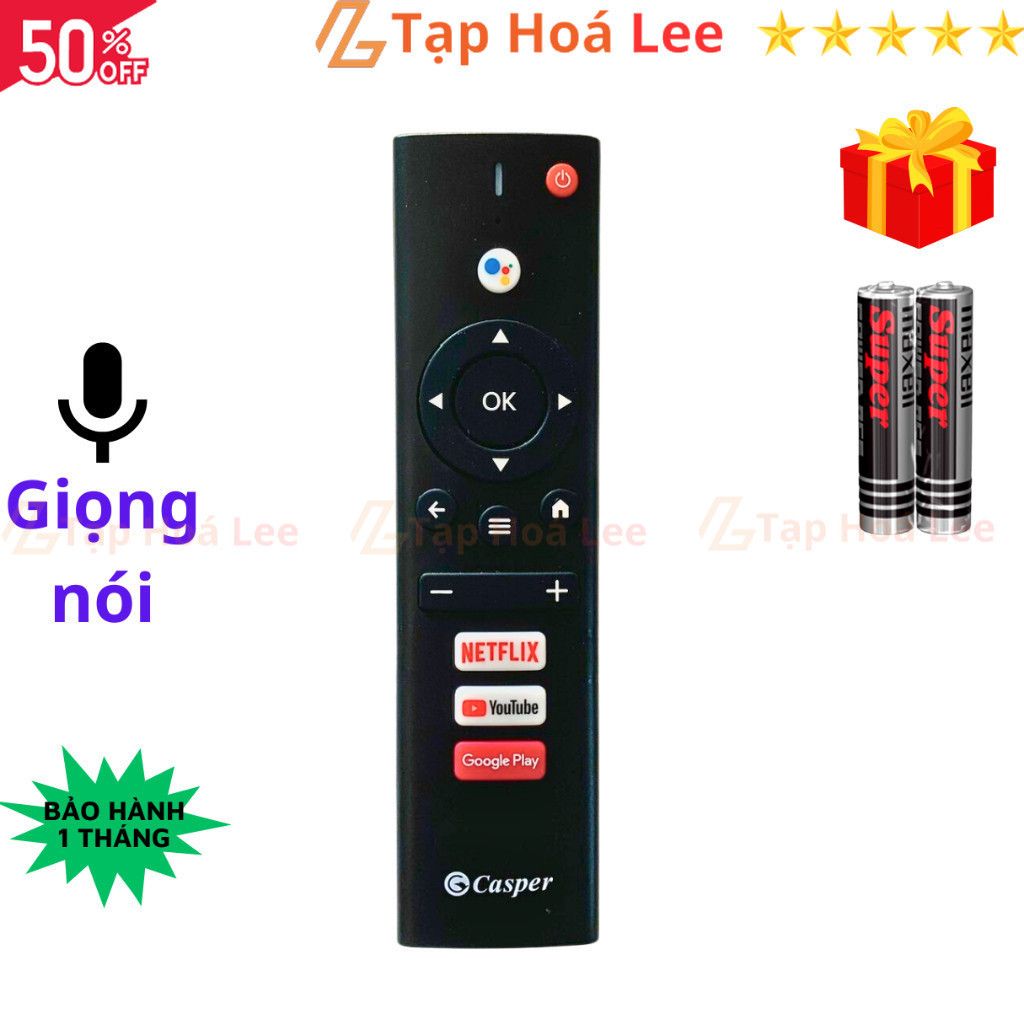 Remote điều khiển tivi Casper A3 Mã 08 Giọng nói, Điều Khiển TV Casper ...