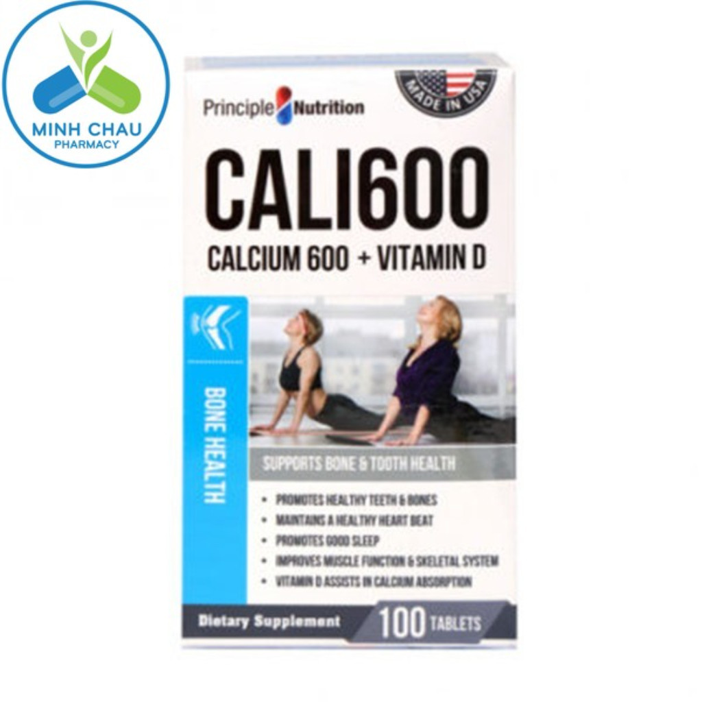 Cali600 Calcium 600 + Vitamin D hộp 100 viên uống giúp bổ sung canxi và ...