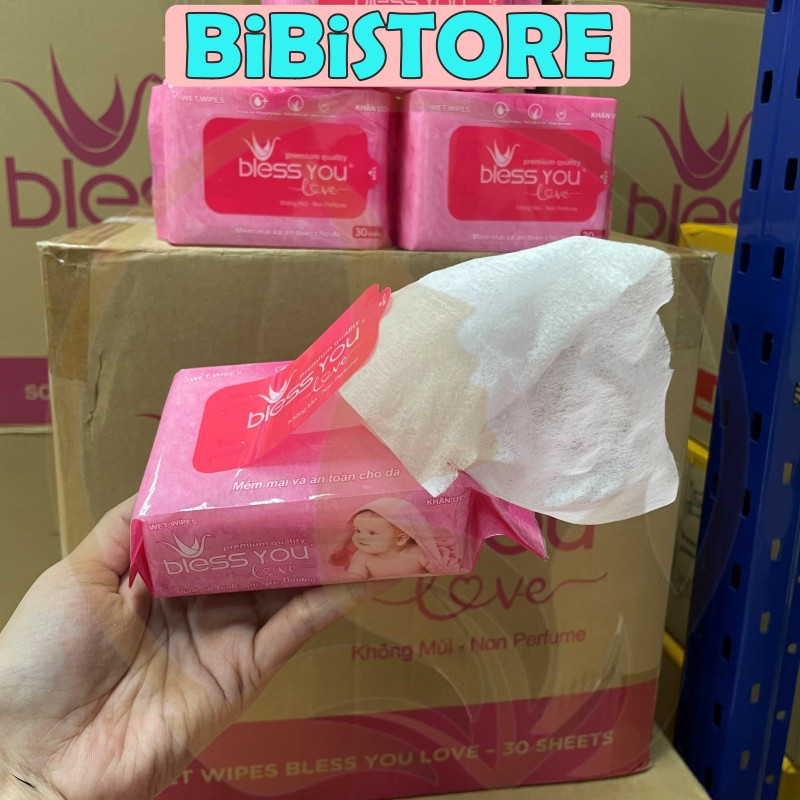 Khăn Ướt Bless You Không Mùi Gói MINI 30 Tờ (Bibistore) | Shopee Việt Nam