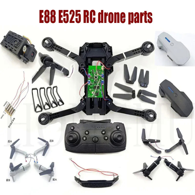 E88 E525 RC Drone phụ kiện Blade Motor Arm Prppellers Bộ điều khiển từ xa Bo mạch chủ Camera Cáp ...