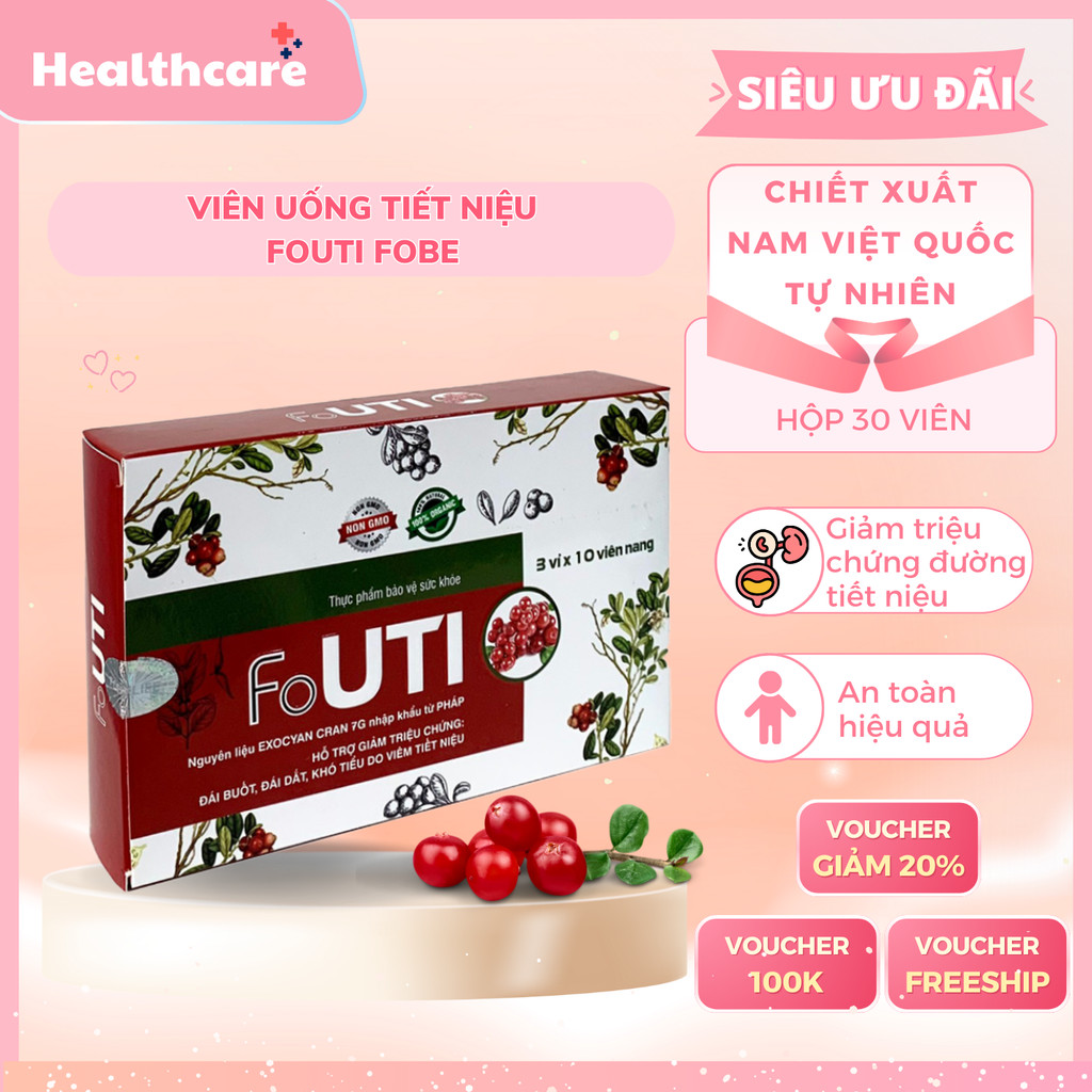 Viên Uống FOUTI FOBE Từ Quả Việt Quất Hỗ Trợ Viêm Đường Tiết Niệu, Tiểu ...