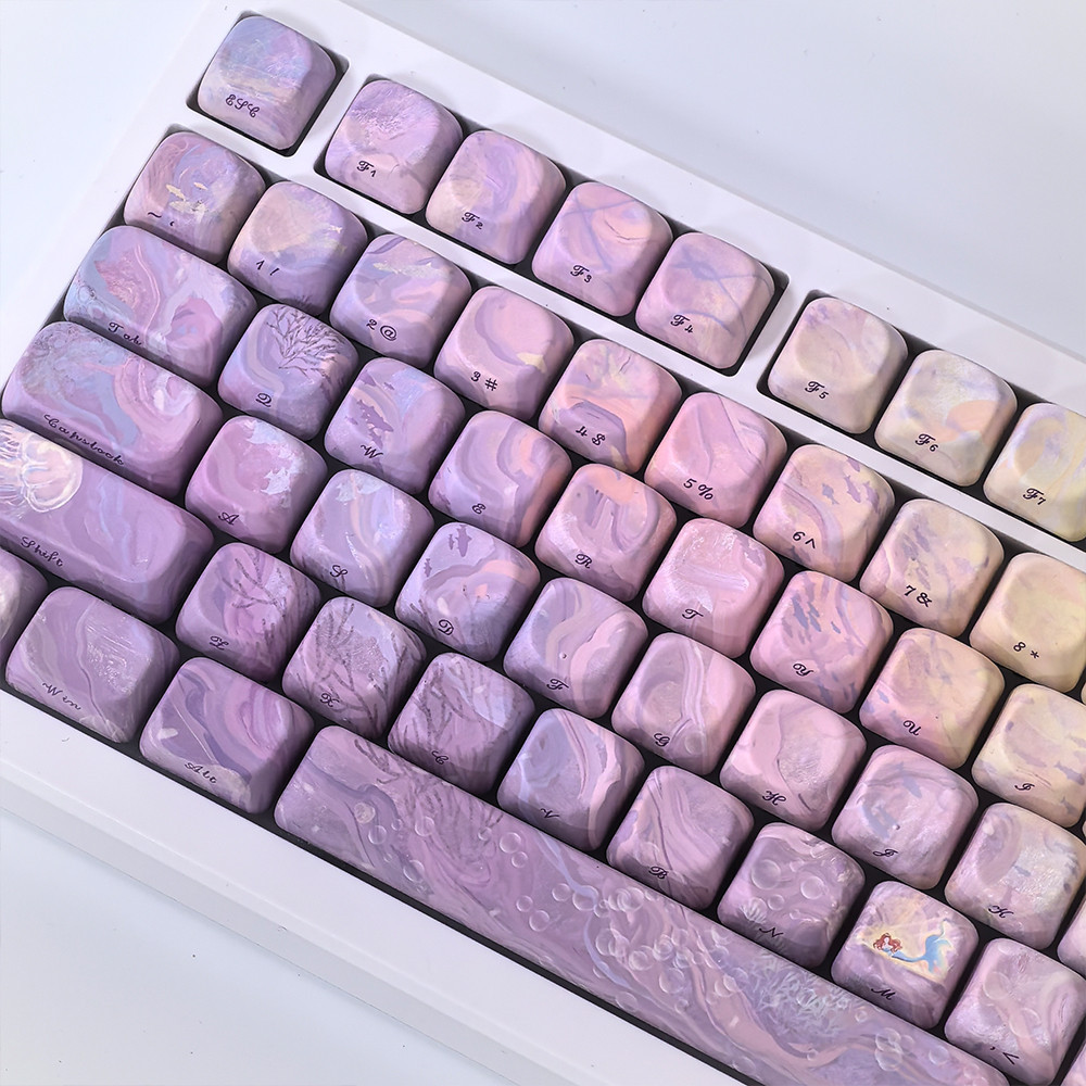 Nàng tiên cá Keycaps Tím Dreamy Theme MOA / Cherry Profile PBT Thuốc ...