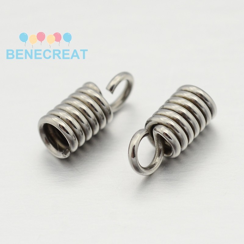 100 PC 304 Thép Không Gỉ Terminators Dây Cuộn Dây Kết Thúc Thép Không Gỉ Màu 8x3.5mm Lỗ: 2mm ...