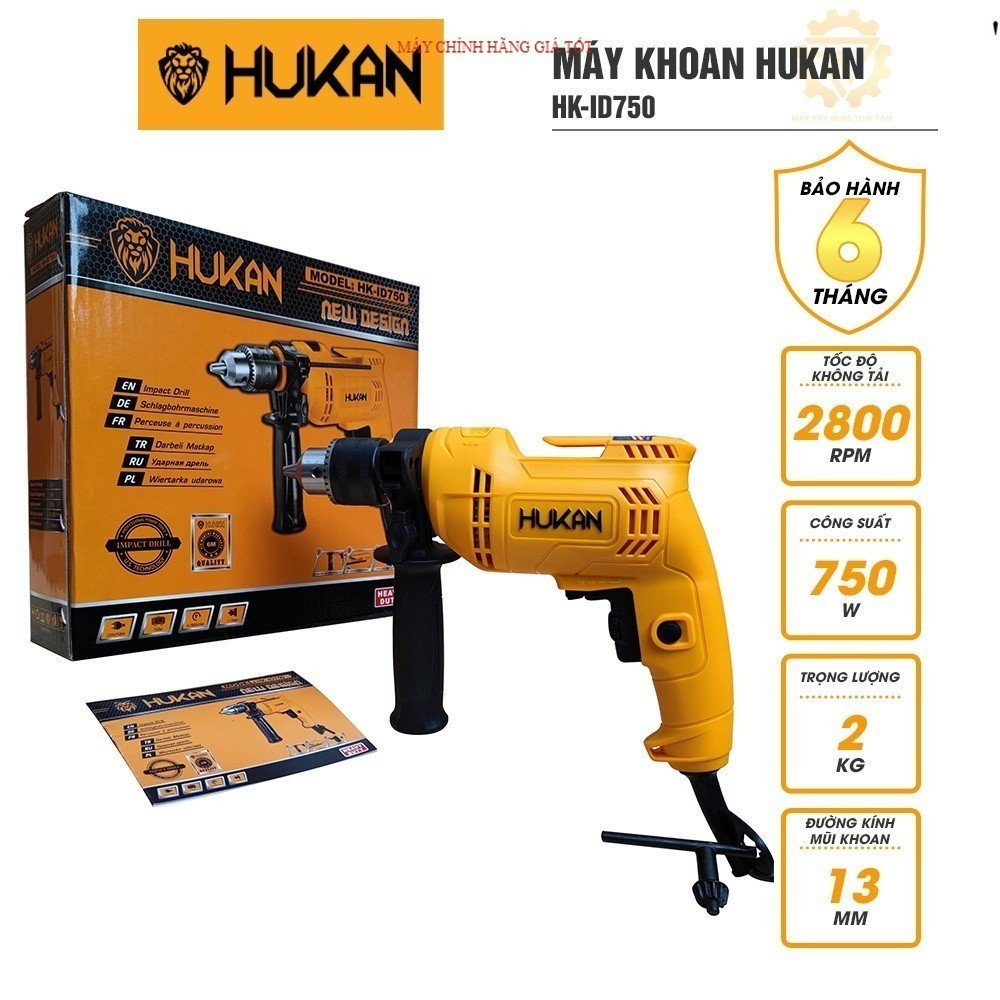 Máy khoan HUKAN 13mm HK-ID750 có chức năng khoan tường CHÍNH HÃNG . MÁY ...