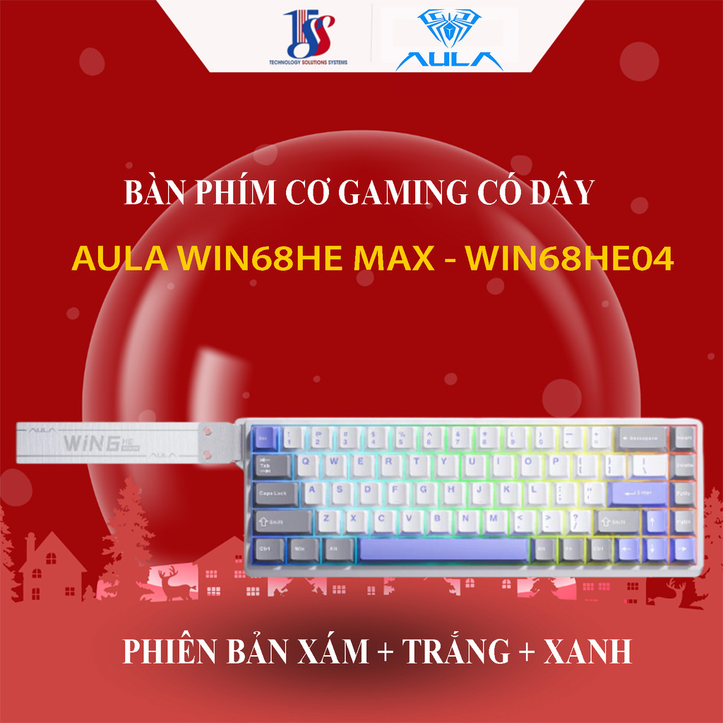 Bàn phím cơ gaming có dây Aula WIN68HE/WIN60HE Max RGB Hot-swap 8kHz,từ ...