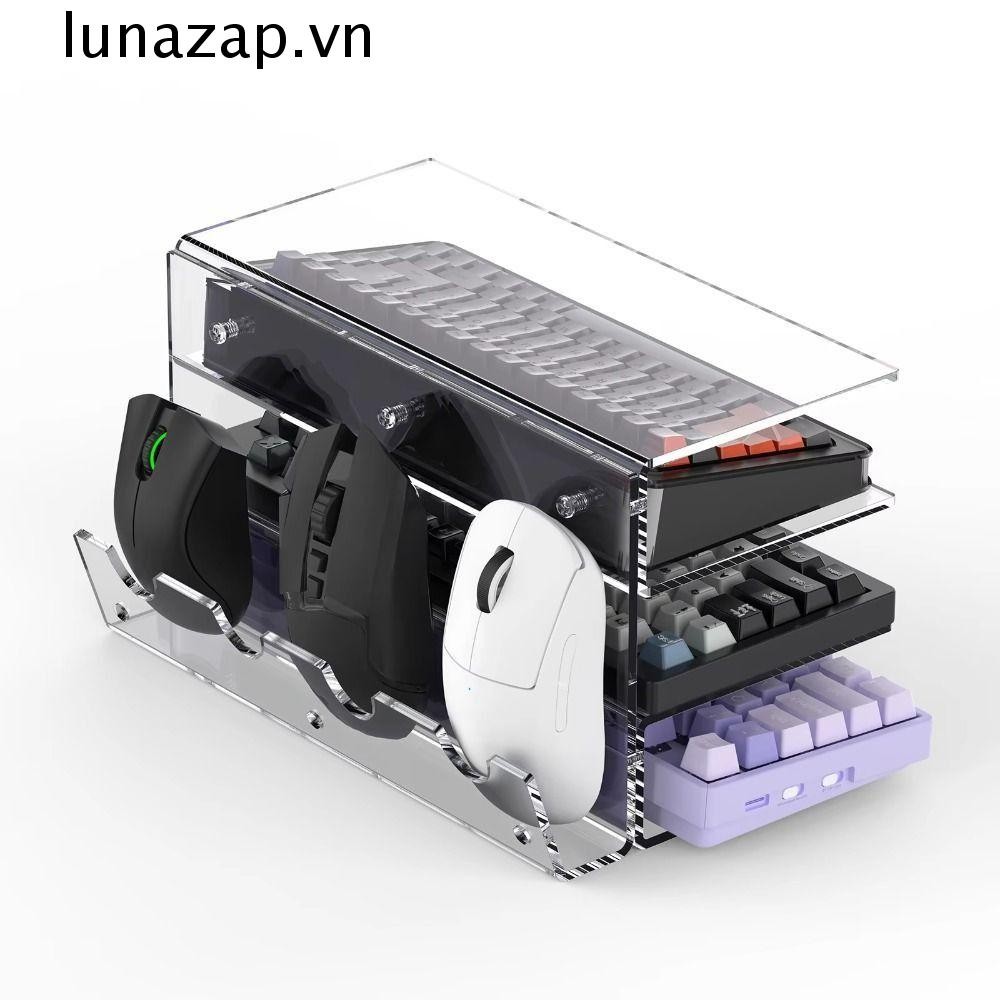 Đế trưng bày đĩa bàn phím LUNAZAP, Giá đỡ để bàn Hộp đựng chuột trò chơi rõ ràng, Kệ đựng đồ học ...