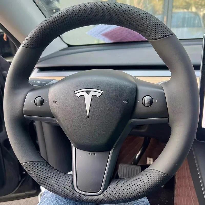 Dành Cho Xe Tesla Model 3 2017-2021 Phụ Kiện Ô Tô DIY Tay Khâu Màu Đen ...