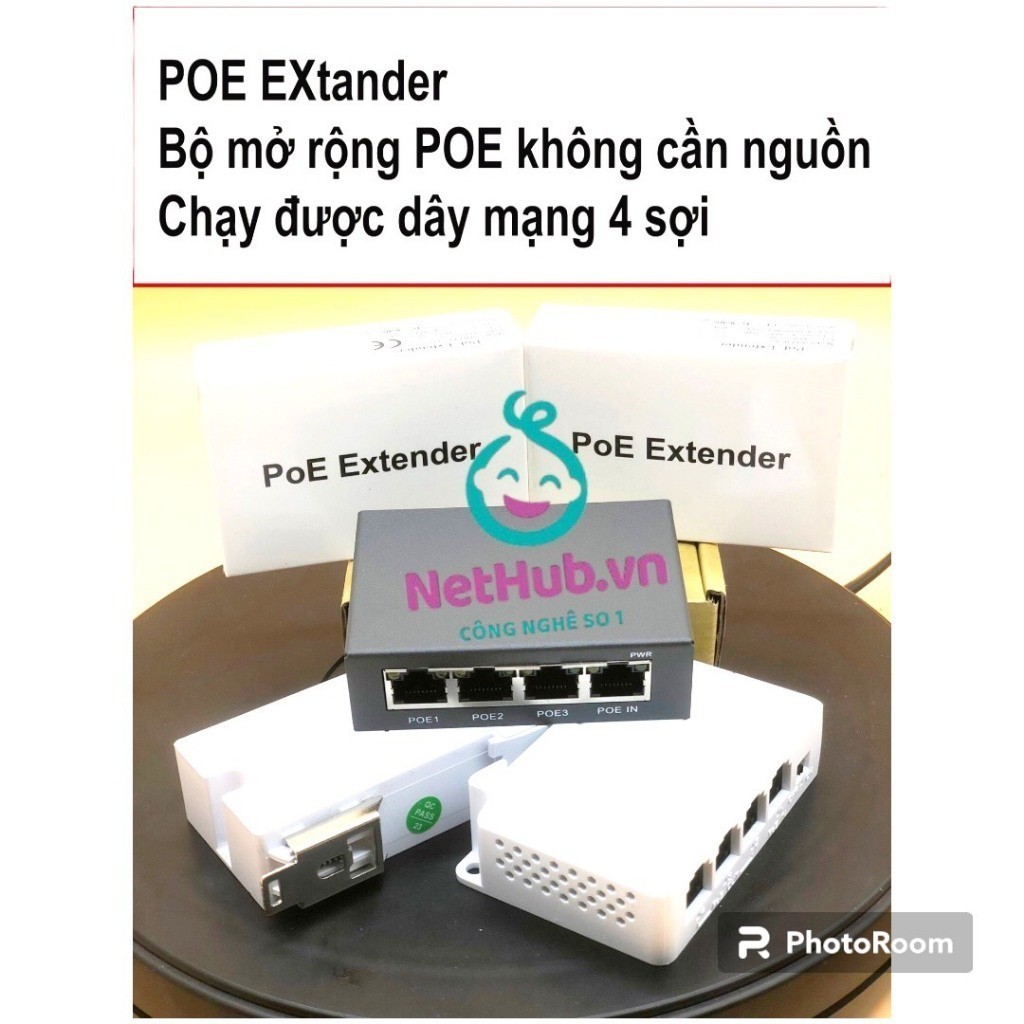 BỘ MỞ RỘNG POE 4 PORT KHÔNG NGUỒN ( CHẠY ĐƯƠC DÂY 4 SỢI)- POE REPEATER ...