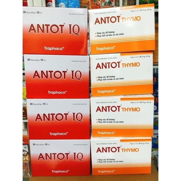 Antot Traphaco ống nhựa và ANTOT IQ, Antot thymo thủy tinh hộp 20 ống ...