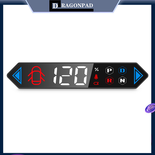 Dragonpad Car Hud Head-up Display Đồng hồ tốc độ thời gian thực Cảnh báo pin thấp Đồng hồ đo Lcd ...