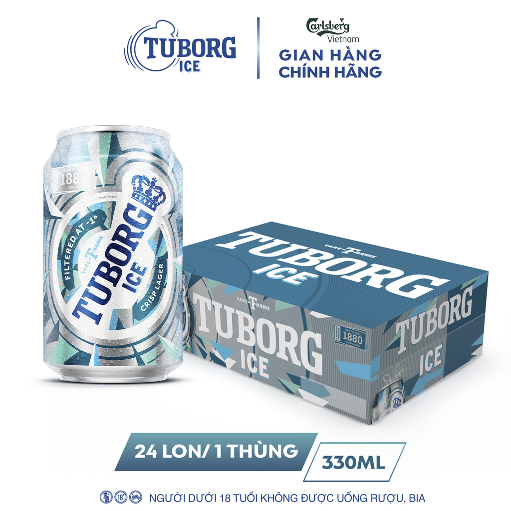 Tuborg ICE- Bia Lager Đan Mạch- Nồng độ cồn 4.3%- Thùng 24 lon 330ml ...
