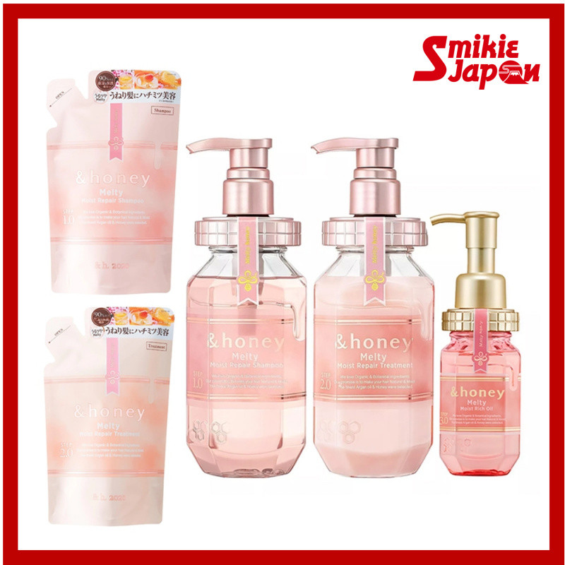 &honey Melty Moist Repair Shampoo 440ml / Treatment 445g/ Hair Oil 100ml/ Refill 350ml Made In ...