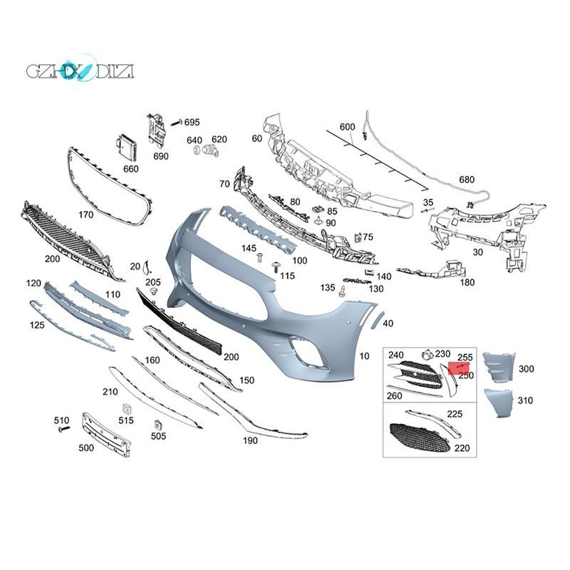 Phụ kiện thay thế dải cản trước bên trái A2138856306 Dành Cho - E-Class ...