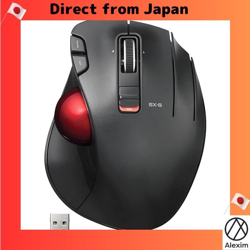 Chuột bi xoay không dây Elecom M-XT3DRBK-G ngón cái 6 nút chức năng nghiêng (cuộn trái/ phải ...