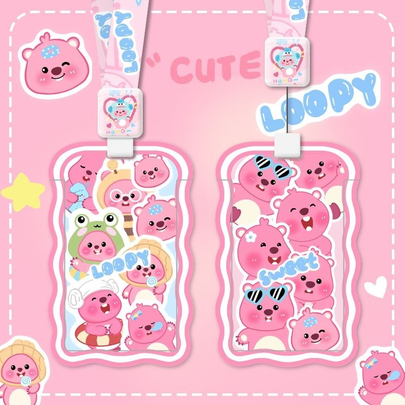 Hoạt Hình loopy Wave Card Holder Sinh Viên Khuôn Viên Xe Buýt Thẻ Bữa ...