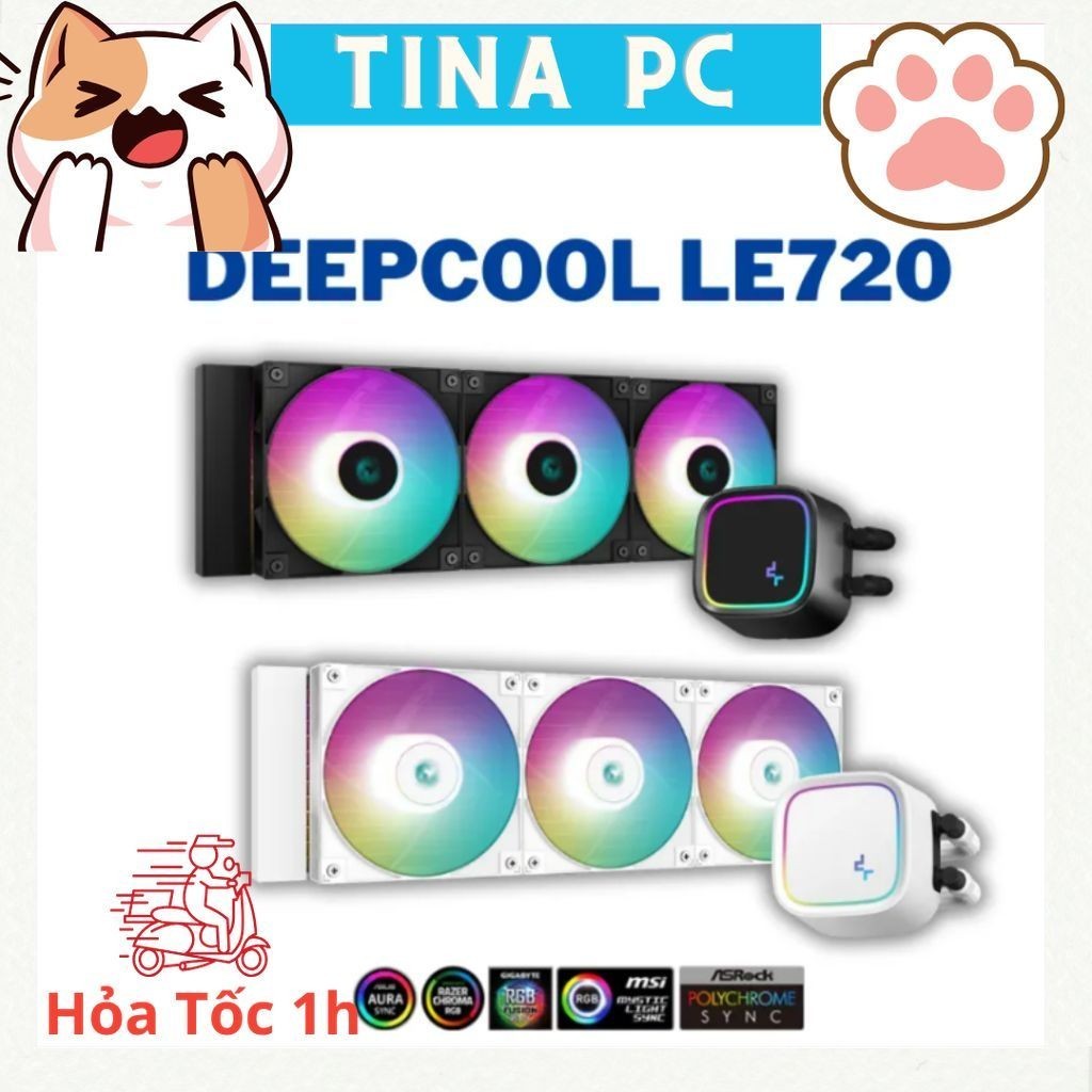 Tản Nhiệt Nước AIO Deepcool LE720 ARGB 360mm - Màu Đen / Trắng Tản ...