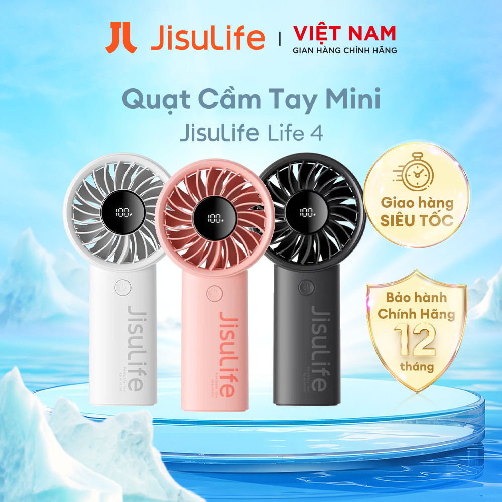 Quạt cầm tay mini Jisulife Life 4 ABS 5 cấp độ gió 3600mAh/5000mAh - Sử ...