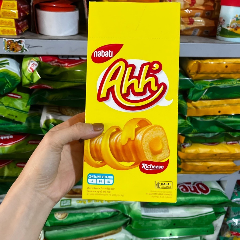 Bánh Snack phủ Phô Mai Nabati Ahh 90g (10 gói x 9g) | Shopee Việt Nam