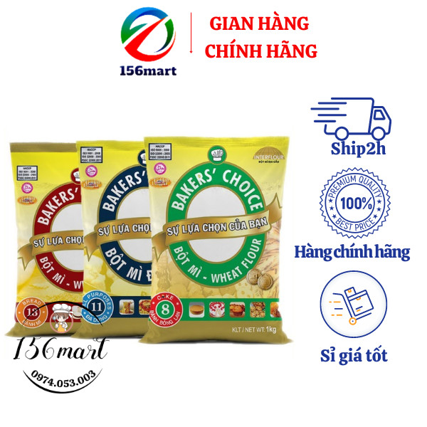 Bột mì đa dụng làm bánh Baker choice số 8, số 11 và số 13 - 1kg ...