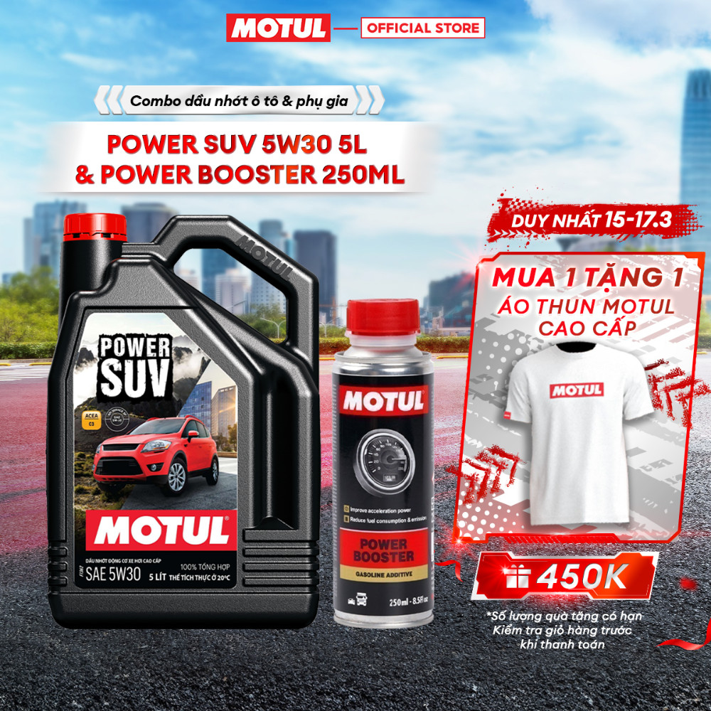 Combo Dầu nhớt xe ô tô MOTUL POWER SUV 5W30 5L và [SẢN PHẨM TRẢI NGHIỆM ...