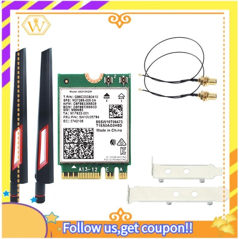 [W] Card không dây Wi-Fi 6E AX210 Bộ máy tính để bàn Bluetooth 5.2 ...