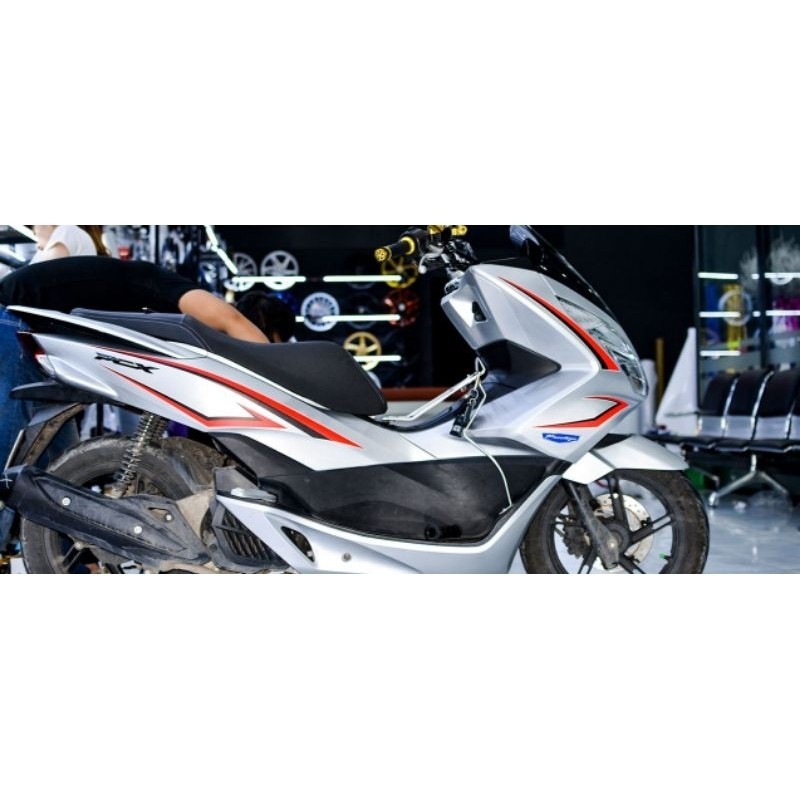 Tem dán xe PCX bạc 2014 - 2017 mẫu tem rời 3 lớp cao cấp không bay màu ...