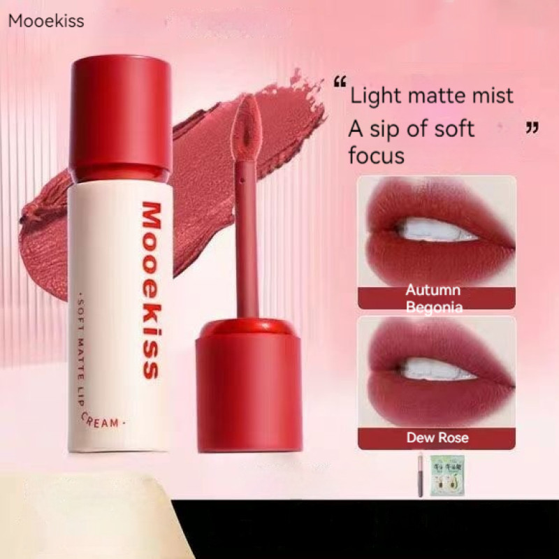 Mooekiss Son bóng Không chạm vào cốc 🇲 🍎 Matte Matte Velvet Thu Đông ...
