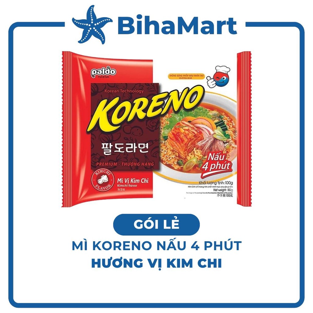 [GÓI LẺ]- PALDO - Mì nấu Koreno hương vị Kim chi, Mì Koreno kim chi Hàn ...