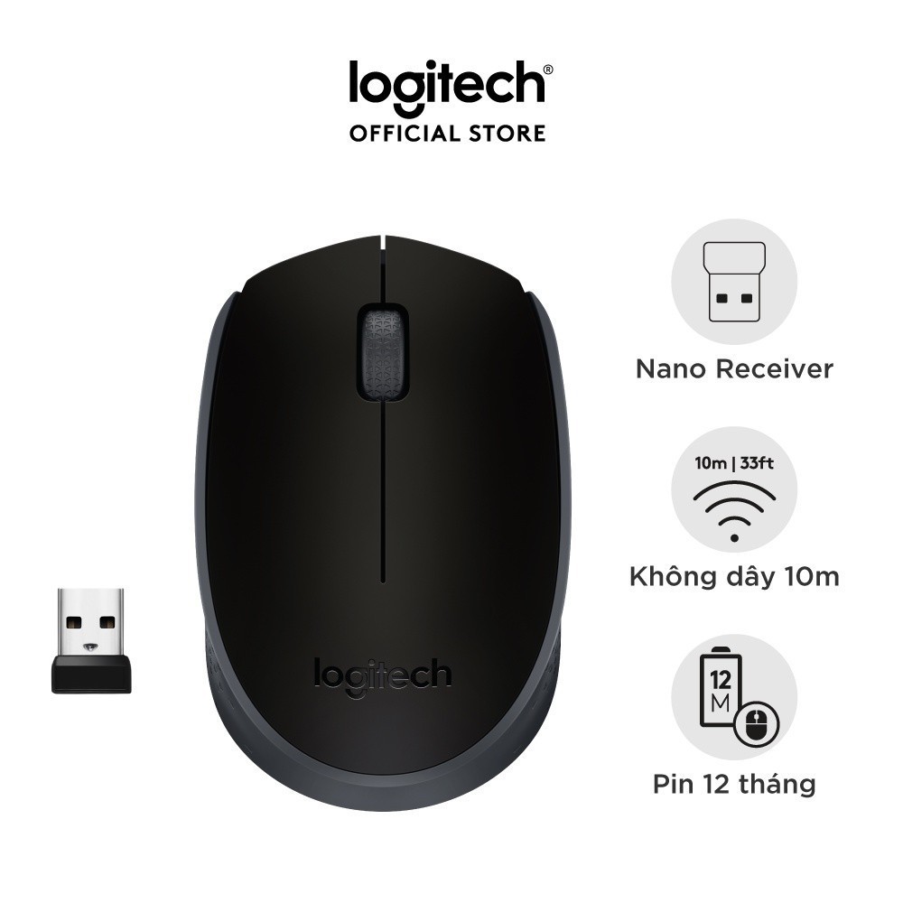 Chuột không dây Logitech M171 - USB, nhỏ gọn, thuận cả 2 tay, phù hợp PC/Laptop | Shopee Việt Nam