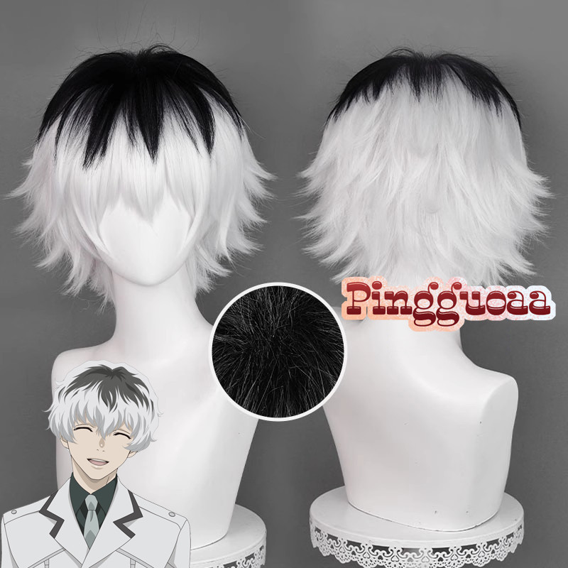 Anime Tokyo Ghoul Sasaki Haise Cosplay Wig 30cm Mixed Color Short Wigs ...