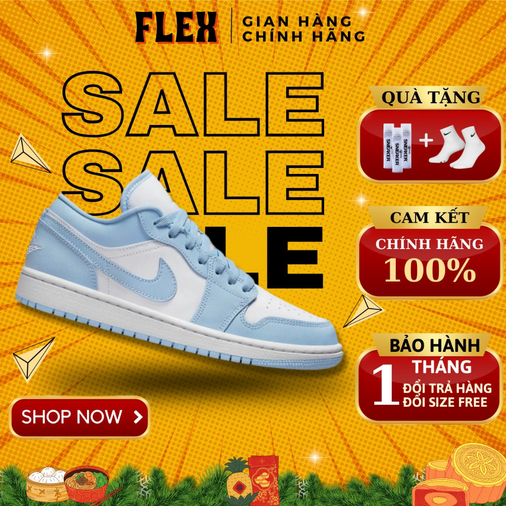 [Chính Hãng] Giày Air Jordan 1 Low Reverse Ice Blue thể thao dành cho ...