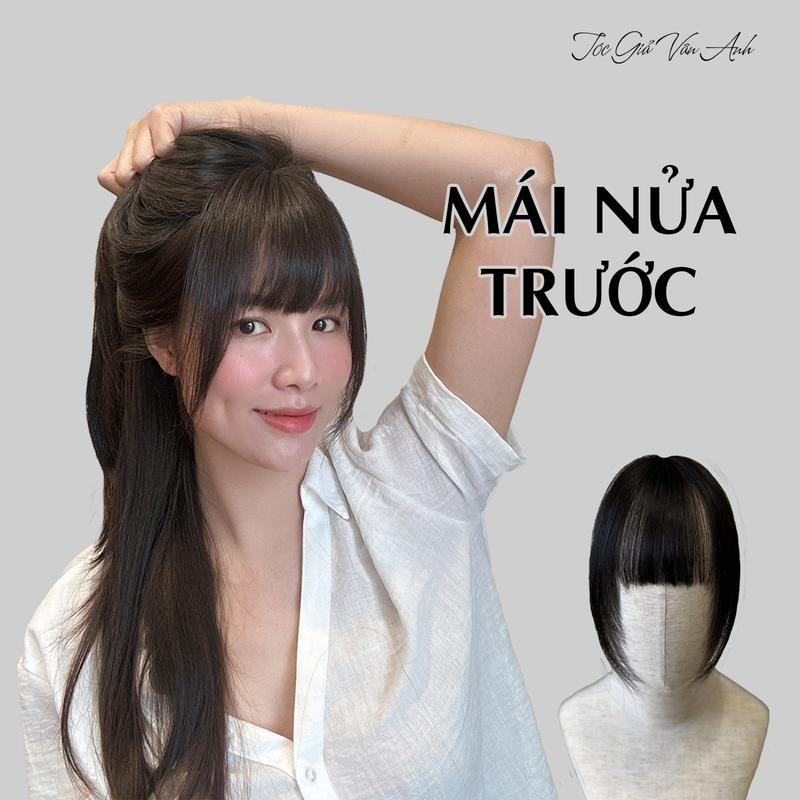 Mái nửa trước tóc thậ.t nữ (không có tóc phía sau) - Tóc Giả Vân Anh ...