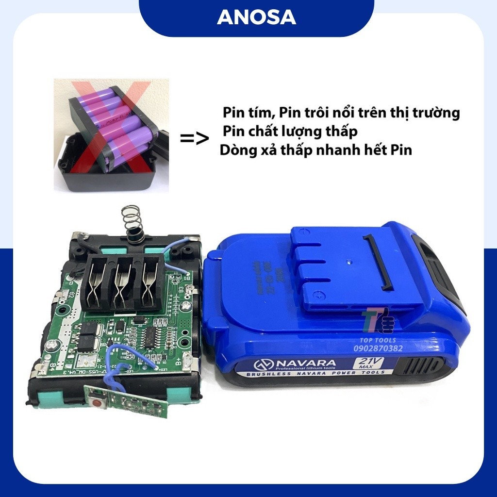 Pin máy khoan 21v, pin 5 cell chân pin máy 20-21v, pin có dung lượng ...