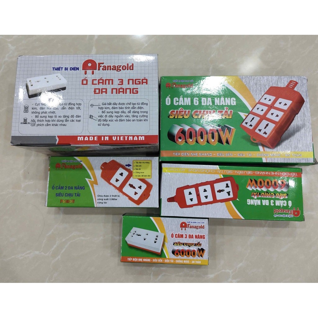 Ổ cắm đa năng siêu chịu tải Fanagold 6000w lõi sứ cao cấp chống giật ...