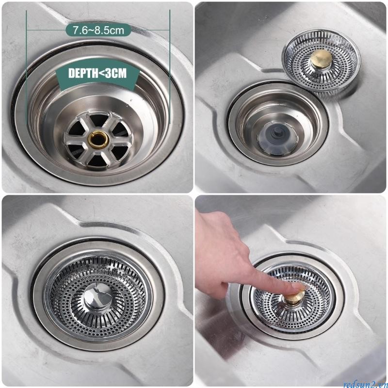 Redsun2 Bounce Cores Drain Sink Plug Anticlogging Push type Sink ...