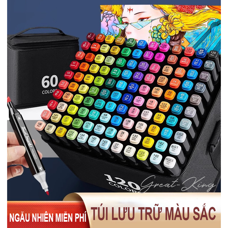 80/48 Cây Bút màu Marker Lalunavn Touch Cool 2 Đầu tô màu dạ vẽ tranh ...