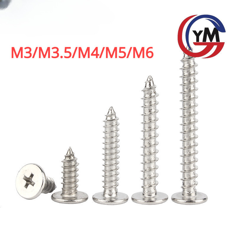 [Ymh1] Vít răng thưa bắn gỗ, vít bắt tắc kê inox 304 đầu bằng size M3 M3.5 M4 M5 M6 | Shopee ...
