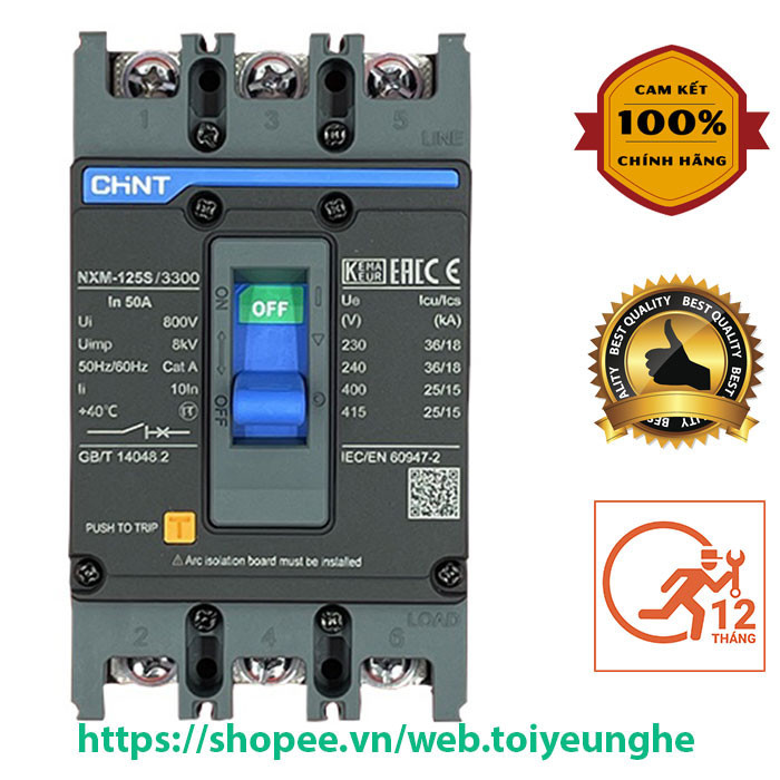 APTOMAT KHỐI NMX-125S/3300 CHINT MCCB 3P-40-50A-63A-80A-100A-125A | Shopee Việt Nam