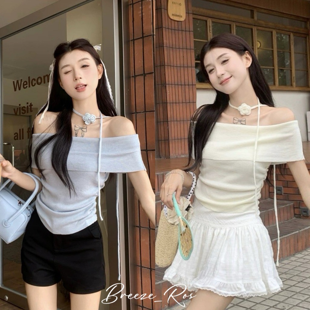 BREEZE_ROS Áo Dệt Kim Ngắn Tay Mới Mùa Hè Dành Cho Nữ Áo Thun Trơn Màu ...