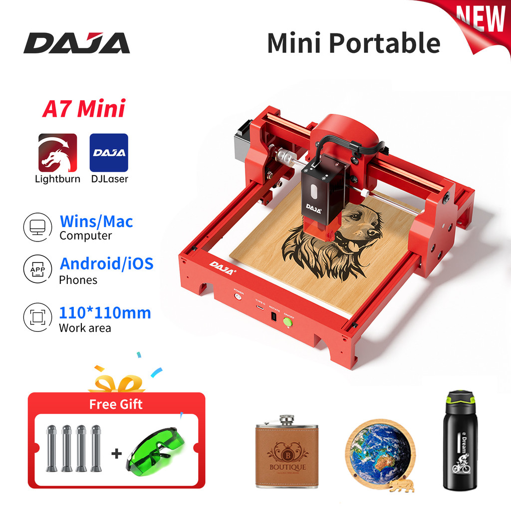Daja A7 MINI 5W Máy khắc Laser thương mại cho gỗ, nhựa, thực phẩm, LOGO ...