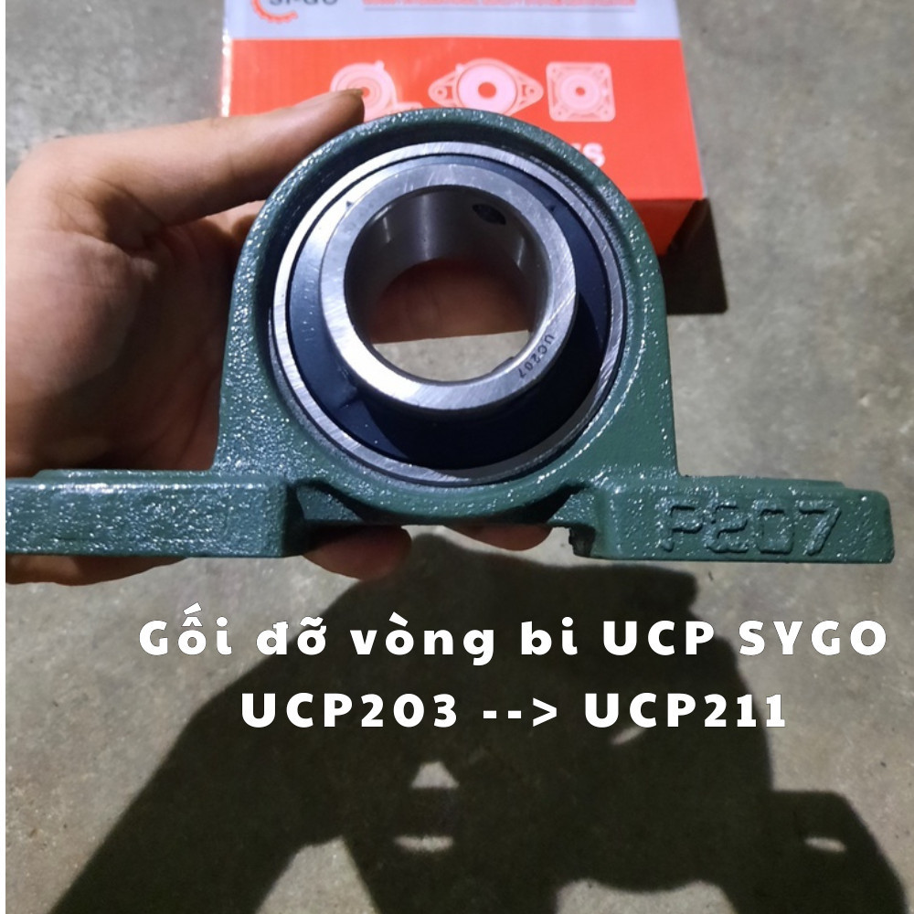 Gối đỡ vòng bi UCP SYGO UCP203, UCP204, UCP205, UCP206, UCP207, UCP208, UCP209, UCP210, UCP211 ...