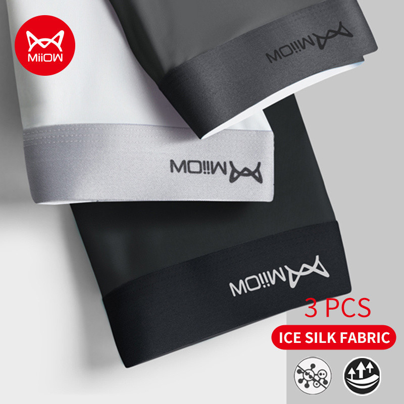 Miiow 3 Ice Silk Quần Lót Nam Boxers 3A Thoáng Khí Đáy Quần Lót Nam Graphene Kháng Khuẩn Quần ...