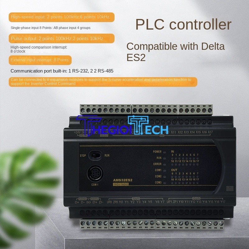Bộ Điều Khiển Lập Trình PLC Tương Thích Delta ES2 DVP: 32mr 32mt 16 input 16 output relay ...