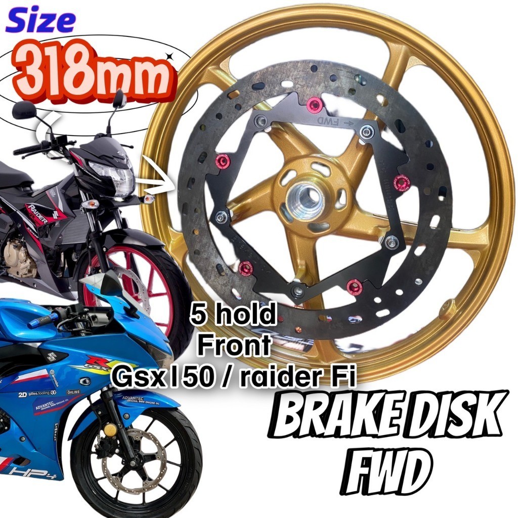 dĩa brake disk raider / gsx150r size 318mm ( dành cho heo 2pix & 4 pis ...