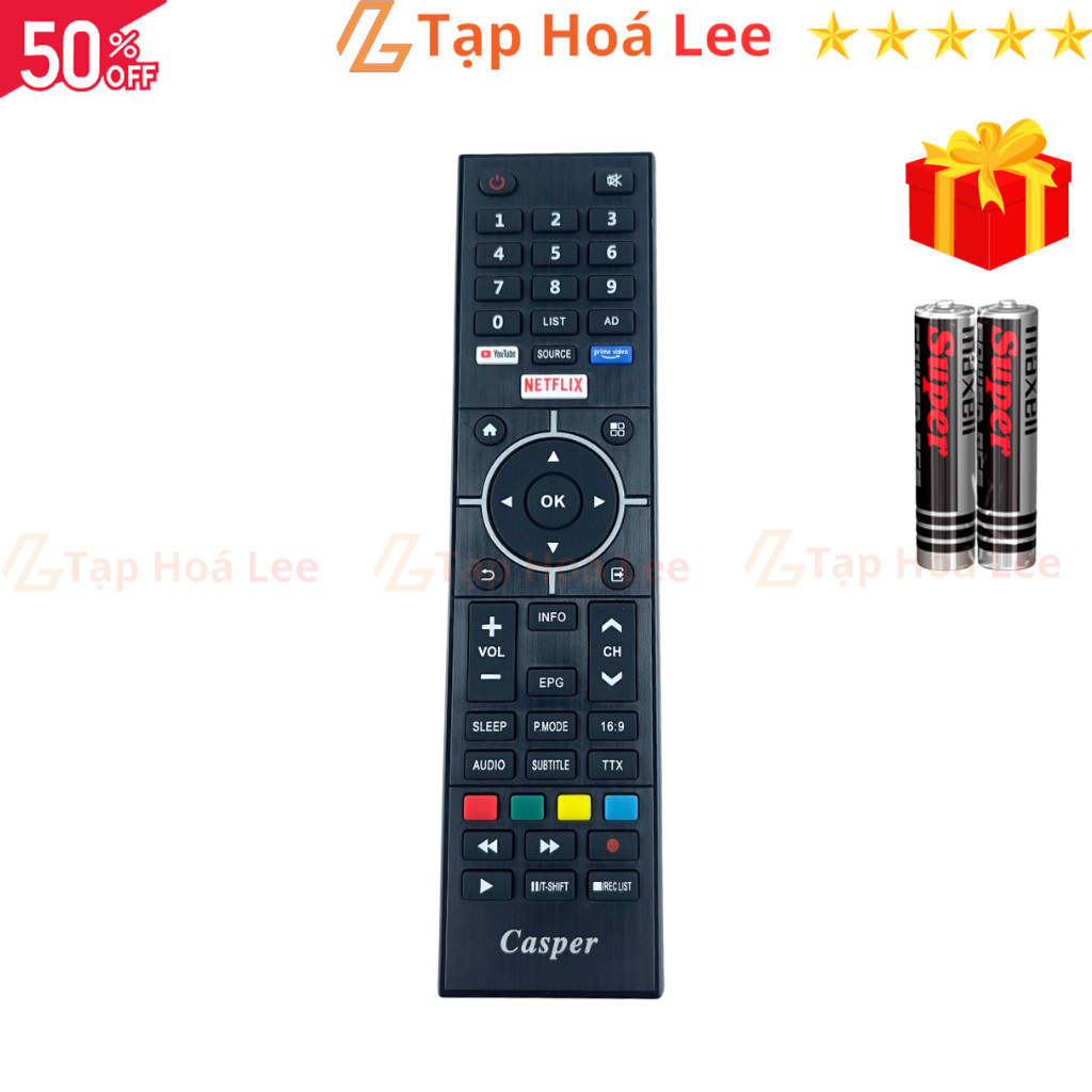 Remote điều khiển tivi Casper Mã 03 SMART, điều khiển TV Casper NETFLIX ...